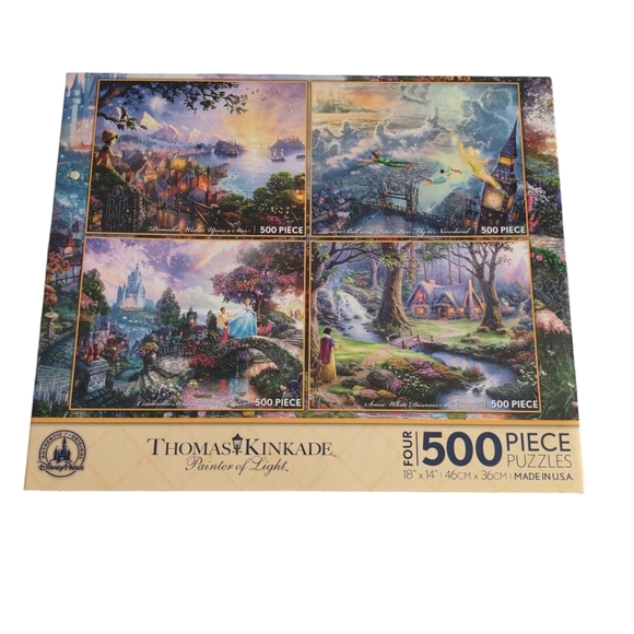 Disney | Toys | Thomas Kinkade Disney Parks 4 Pack 50 Pc Puzzles | Poshmark
